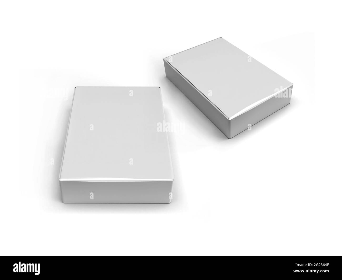Rectangular Box Packaging 3D Illustration Mockup Scene on Isolated ...