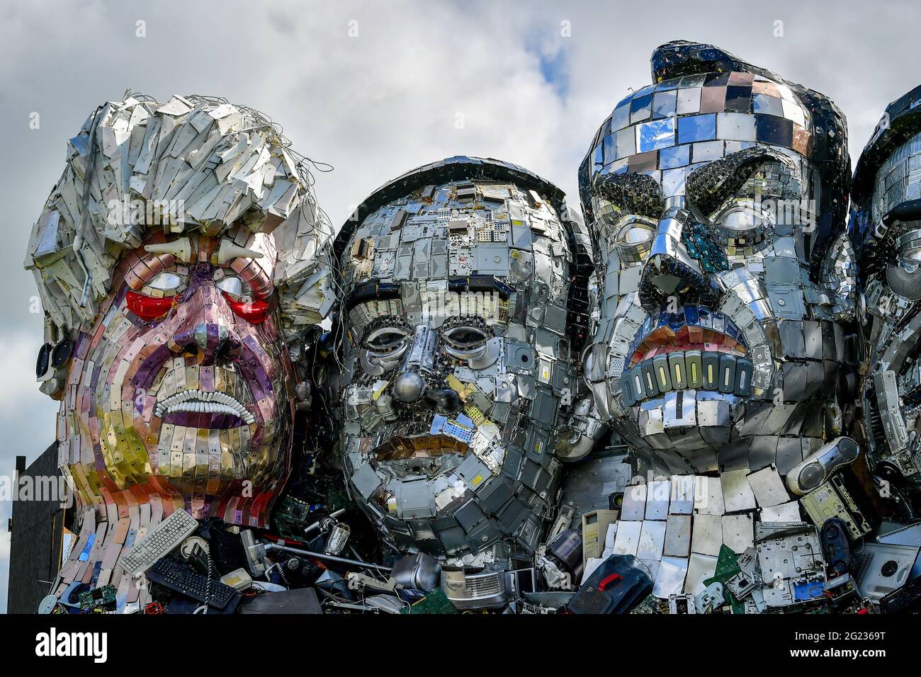 Artwork Mount Trashmore, on the beach near Gwithian, overlooking St ...