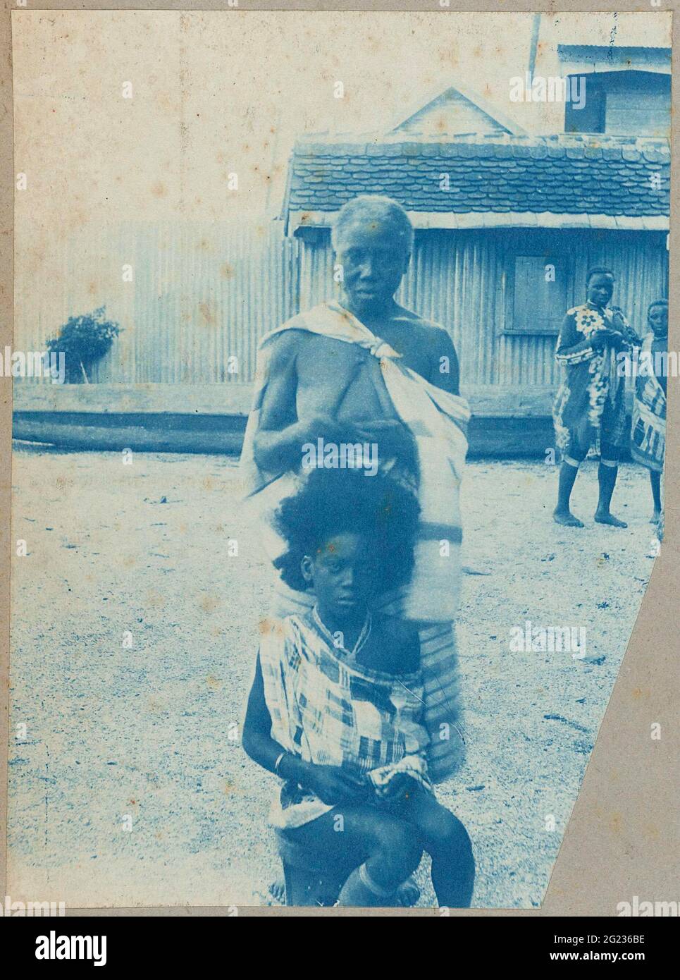 Hairstyle of a Maroon Girl; Coiffure of a Boschnegrein. Sitting maroon ...