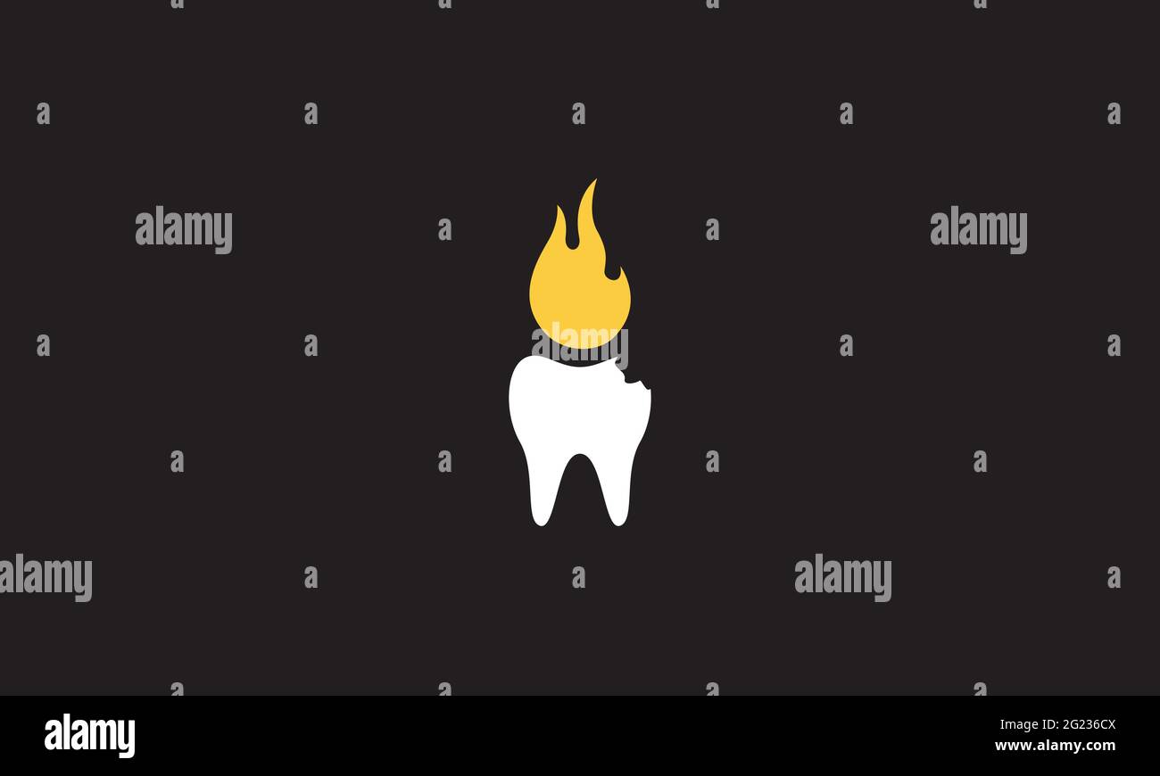 abstract fire with tooth logo symbol vector icon illustration graphic ...