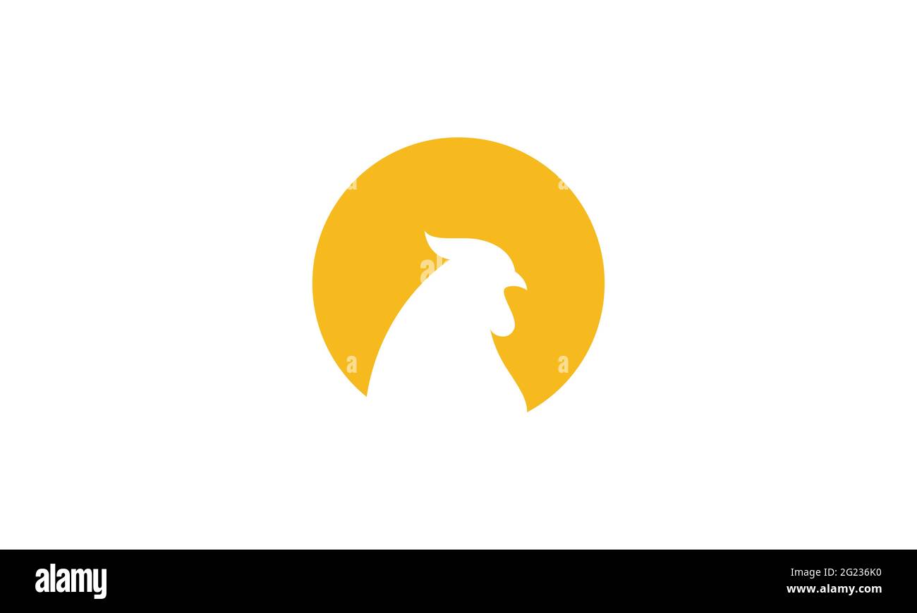 negative space head rooster logo vector icon illustration design Stock ...