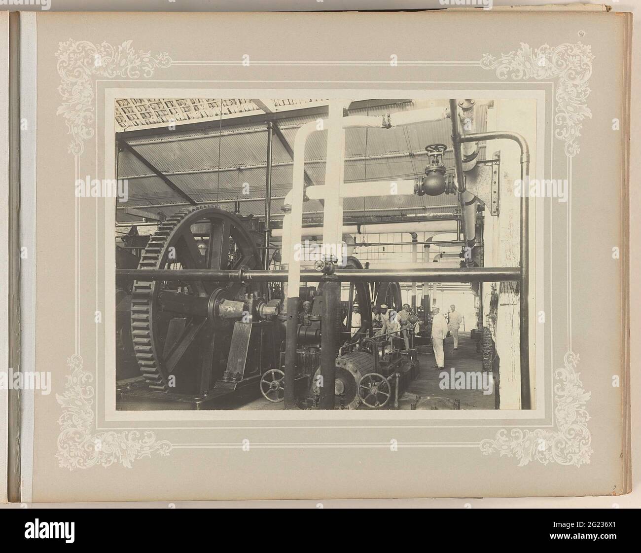 Machine hall in the sugar factory. Machine hall with turbines in the ...