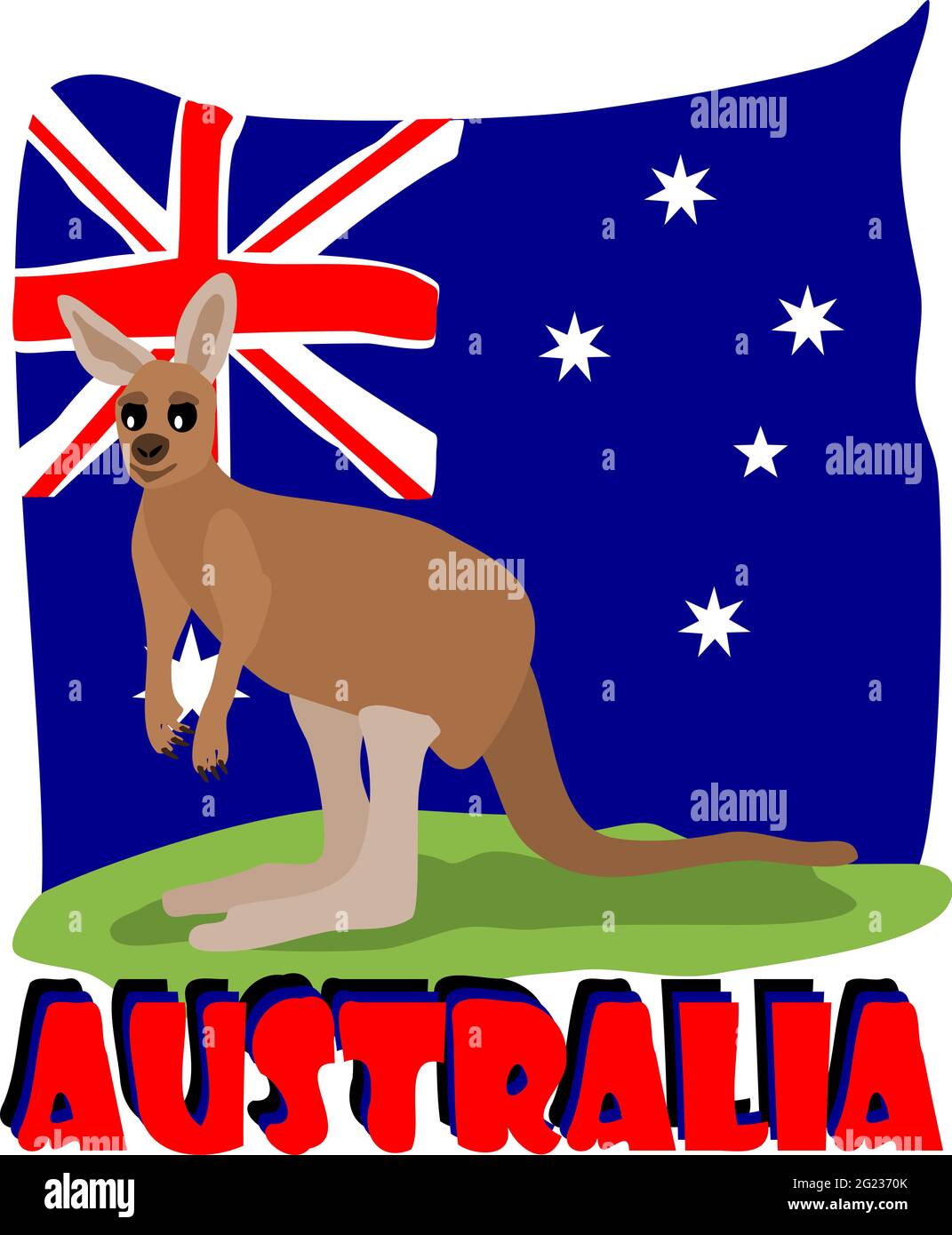 Kangaroo image with australian flag Stock Photo - Alamy