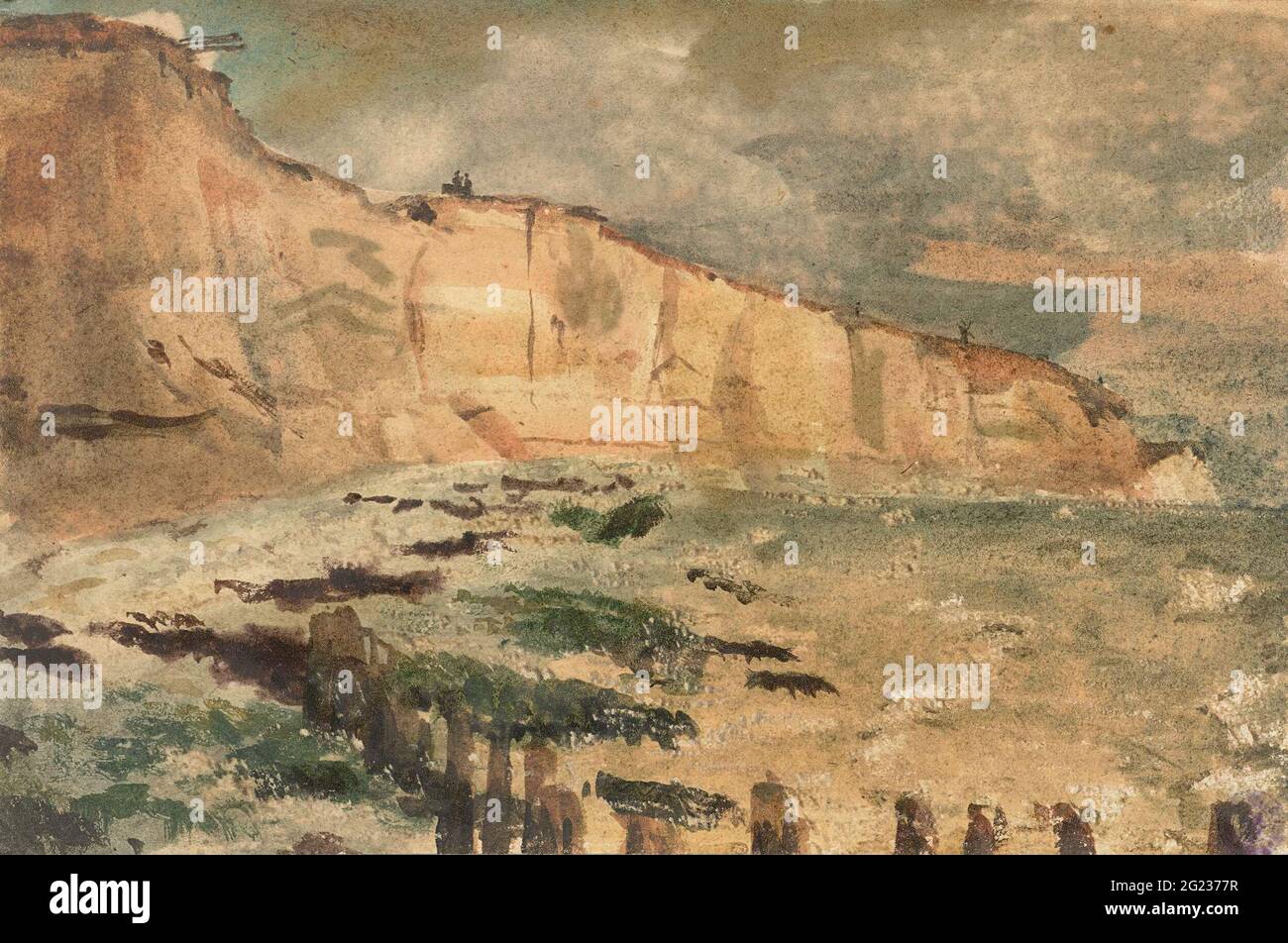 The chalk cliffs at Dieppe; Faces in and around Dieppe, from the 1852 ...