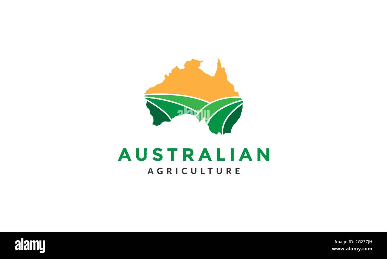 abstract autralia map agriculture logo symbol vector icon illustration ...