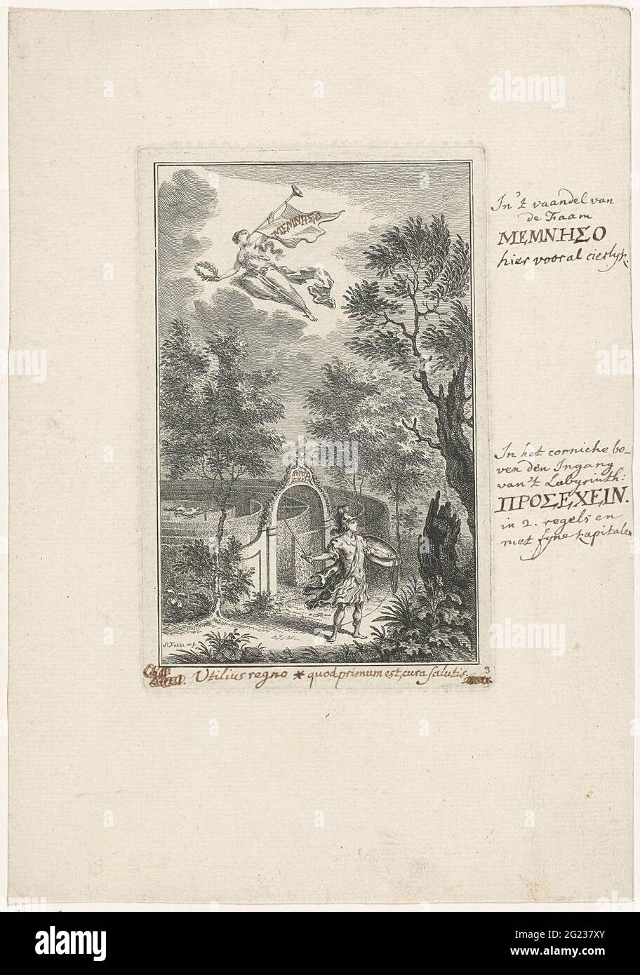 Theseus before the entrance to the labyrinth. Theseus stands with ...