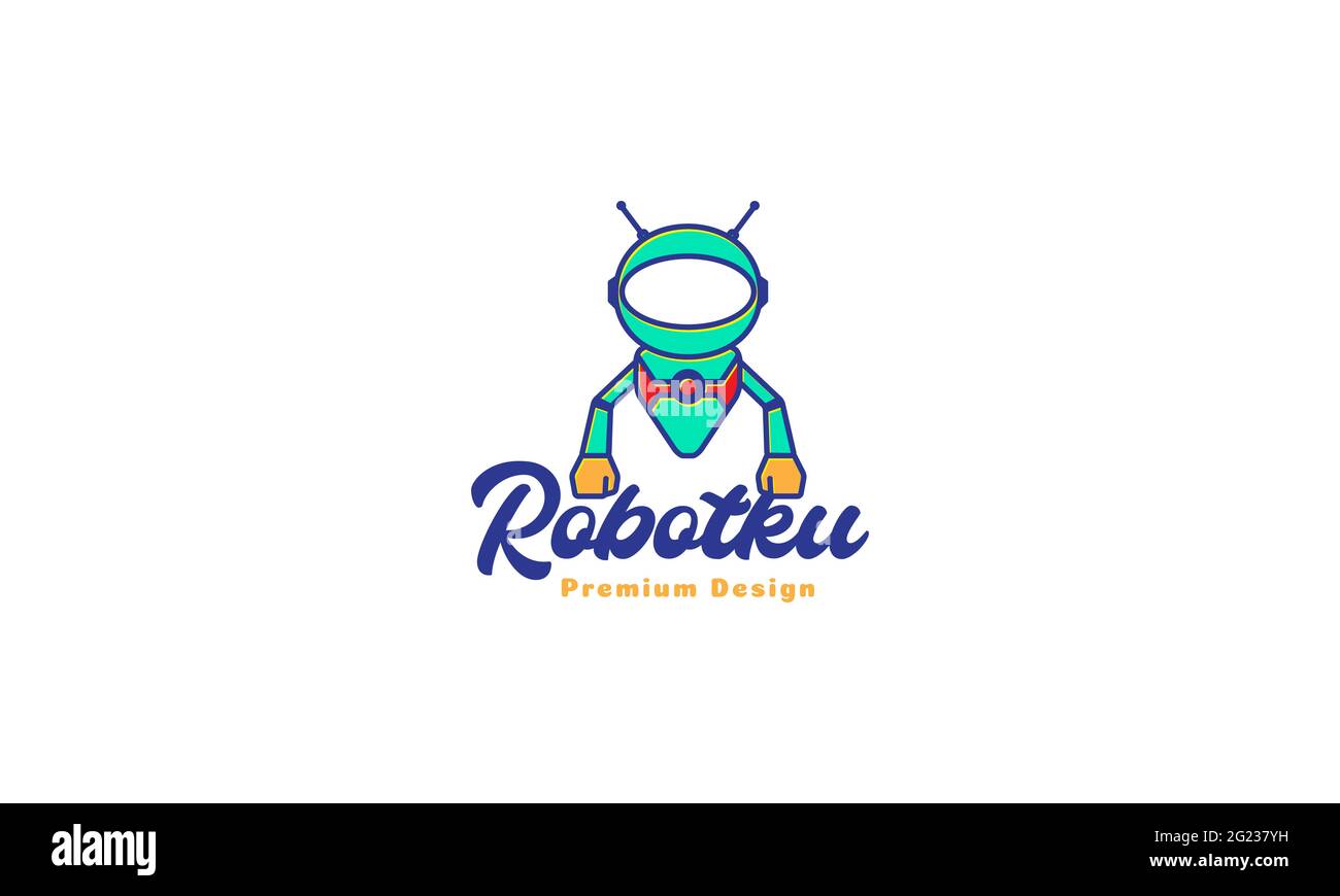 abstract fly robot kid logo symbol vector icon illustration graphic ...