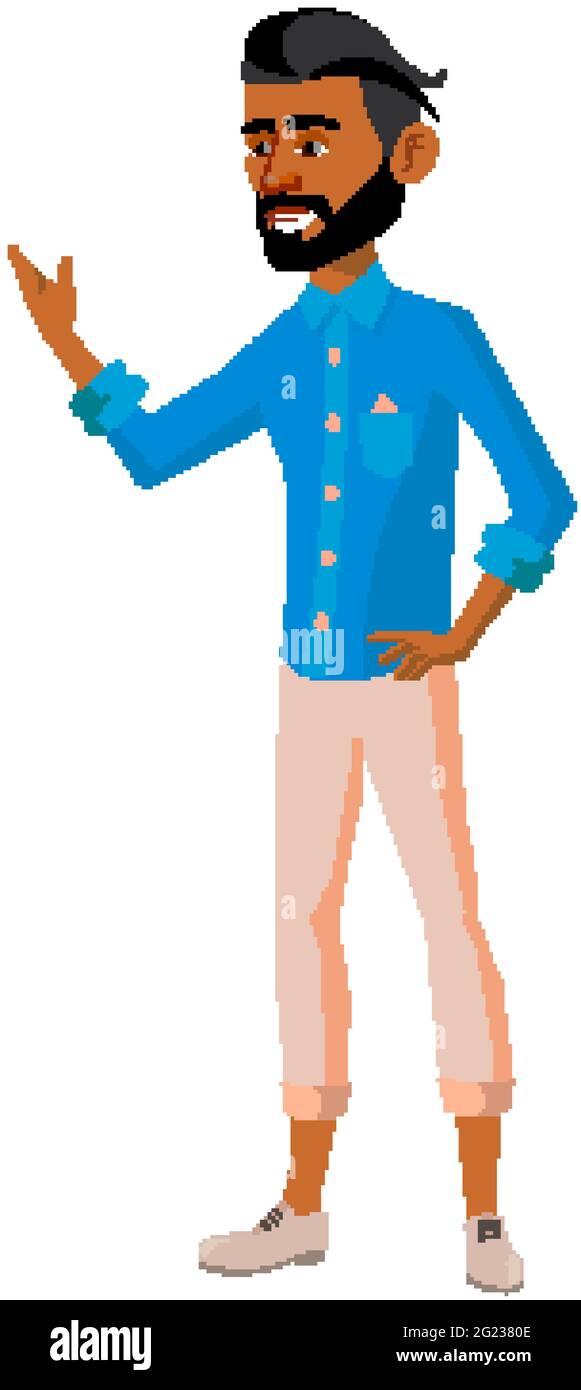 latin bearded man guide conducts excursion cartoon vector Stock Vector ...