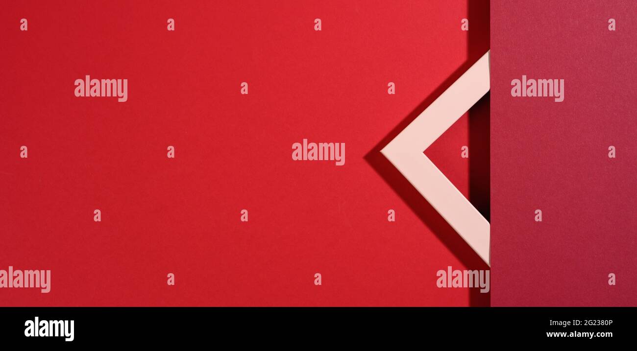 modern red background with sheets of paper with shadow. Template for ...