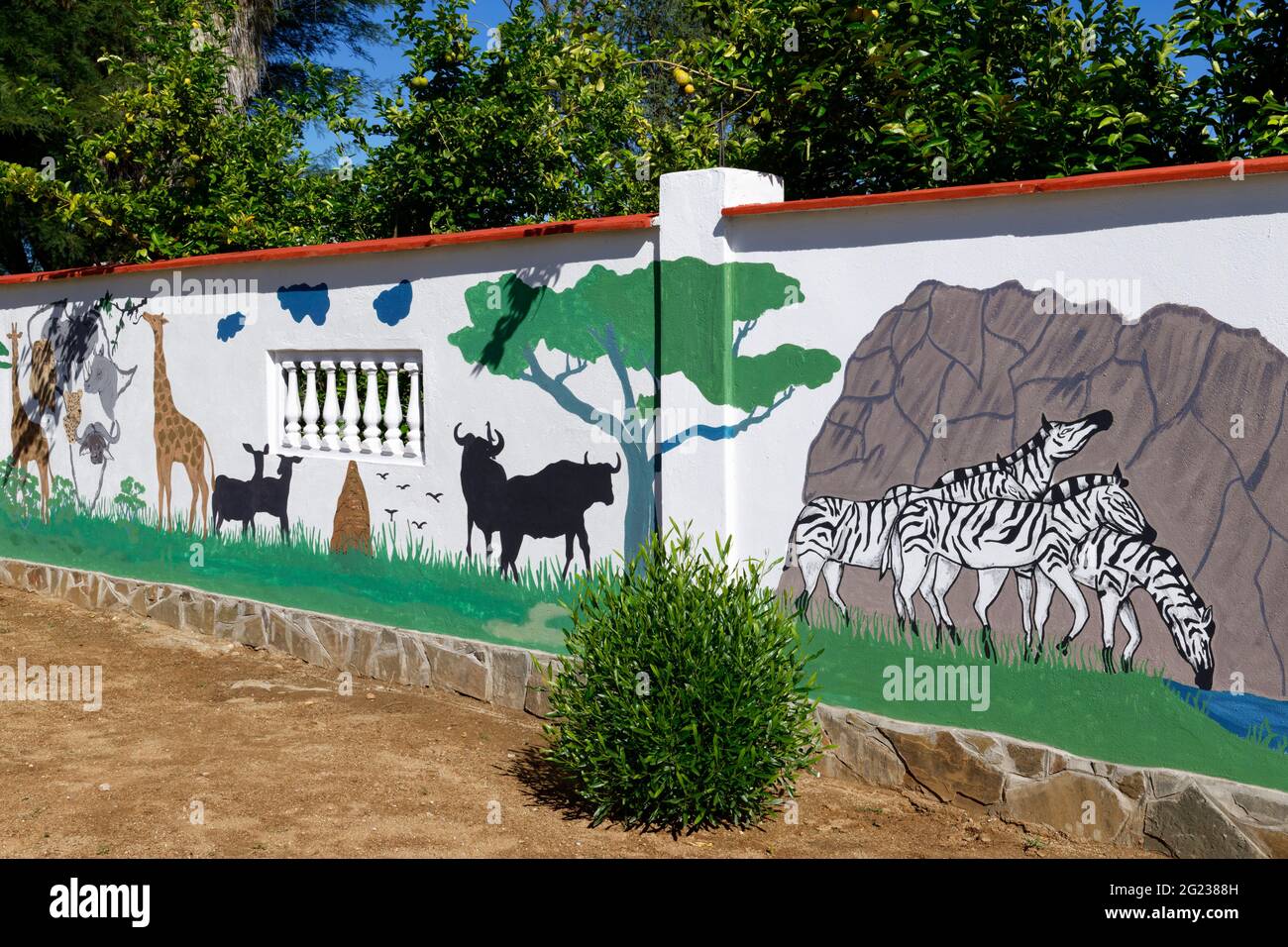 Eva's Guesthouse in Omaruru: Wall colourfully painted with nature ...