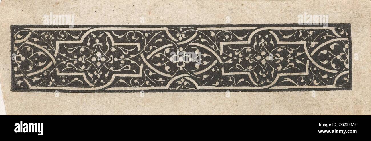 Frisian with white moresken and arabesken on a black fond. In the ...