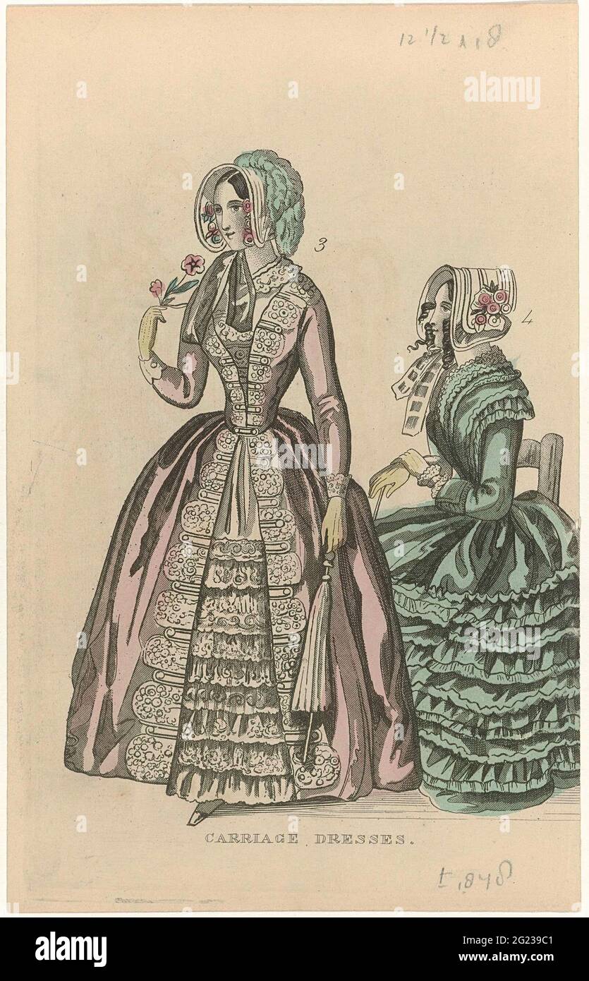 The Ladies' Cabinet of Fashions, ca. 1848: Carriage Dresses. 'Carriage ...