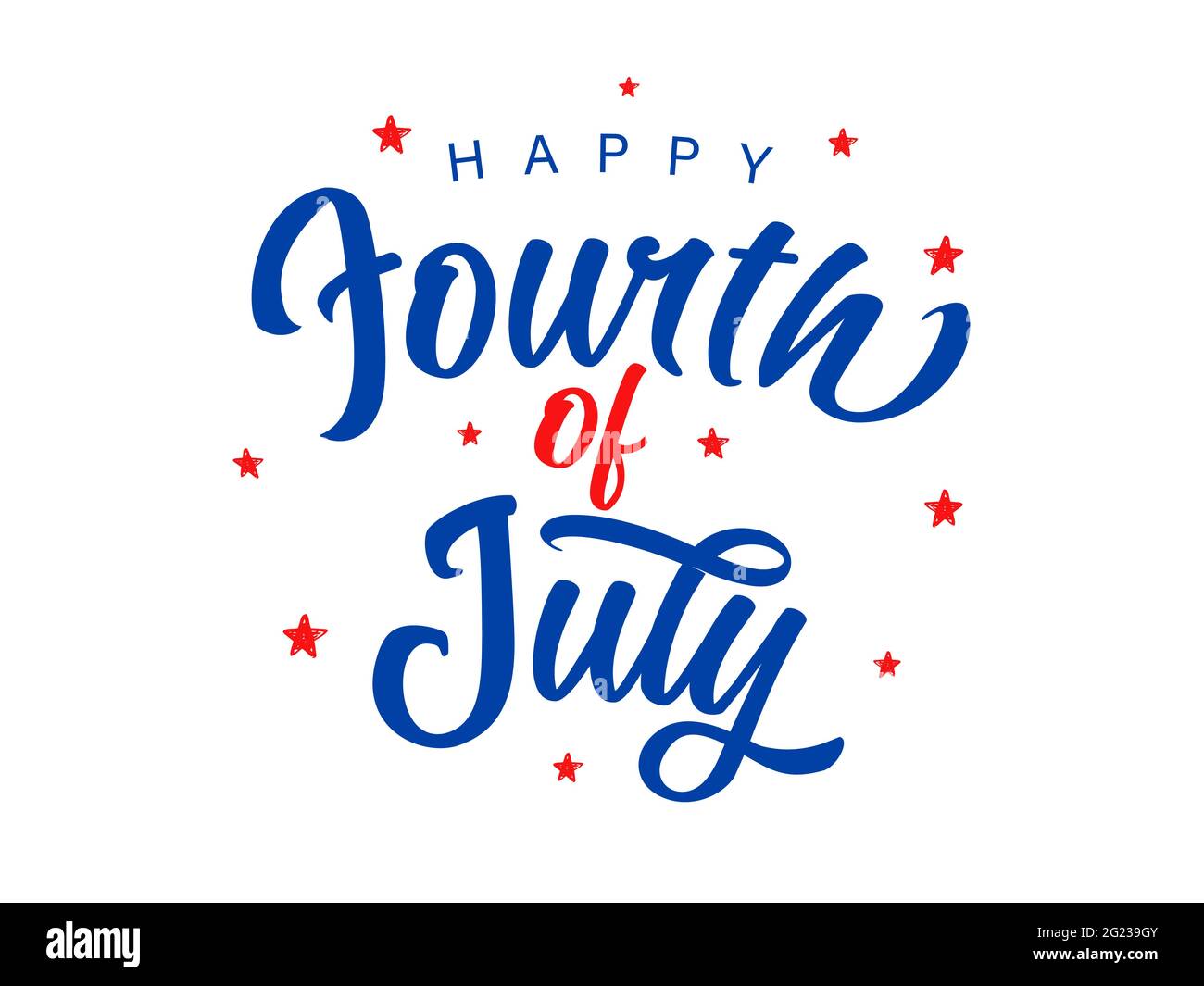 Fourth of July blue lettering banner. Vintage United States of America ...