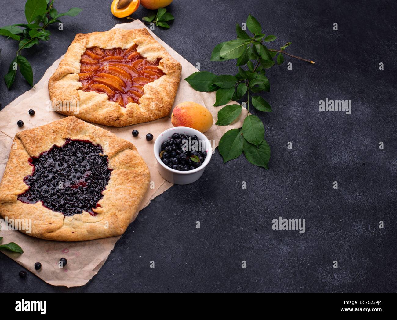 Sweet homemade galette pie with fruits Stock Photo - Alamy
