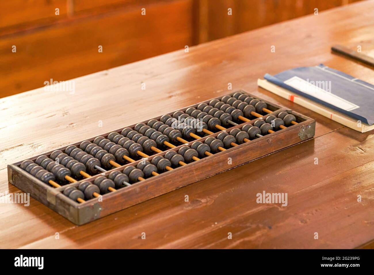 Chinese traditional counter abacus and bookkeeping book, shopkeeper ...