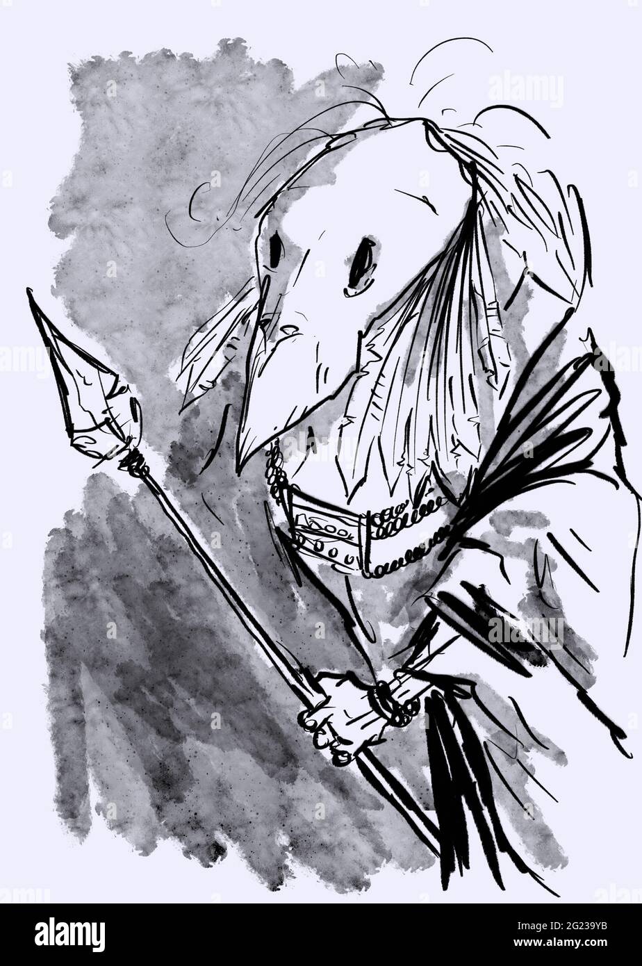 tribal monster illustration Stock Photo - Alamy