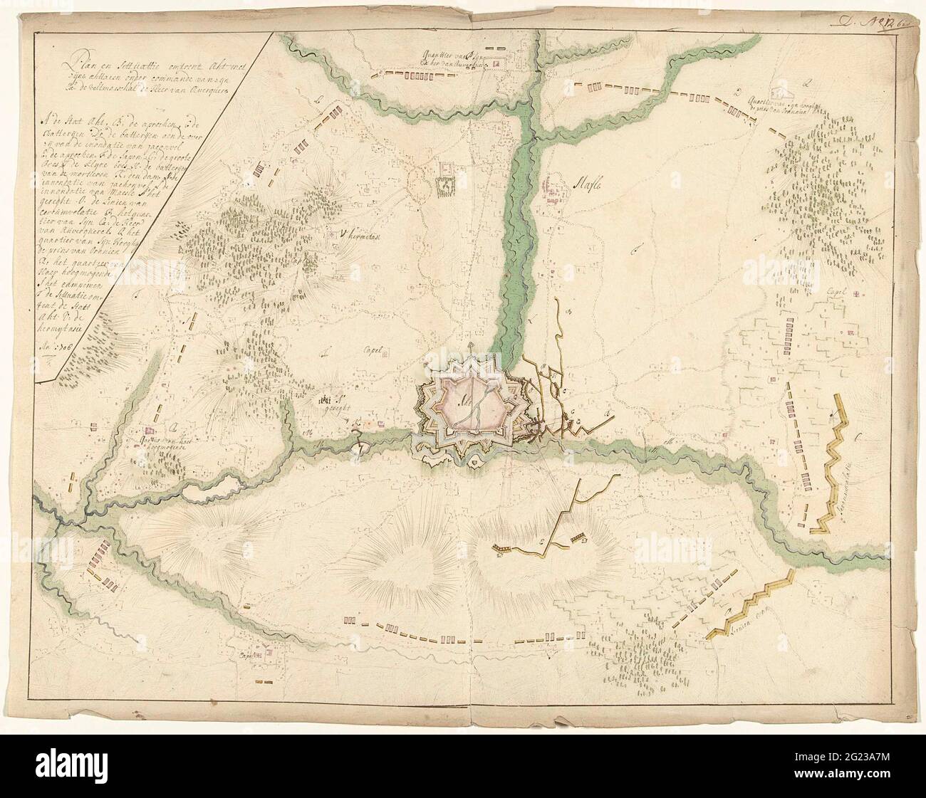 Siege of ATH, 1706; Plan and Settuattie about ATH with His Ahttacen ...