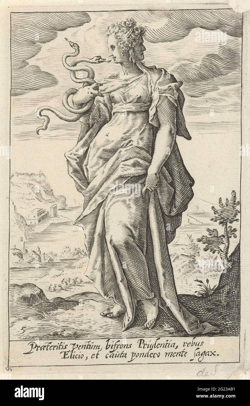 Caution (Prudentia). Personified caution; A women's figure with two ...