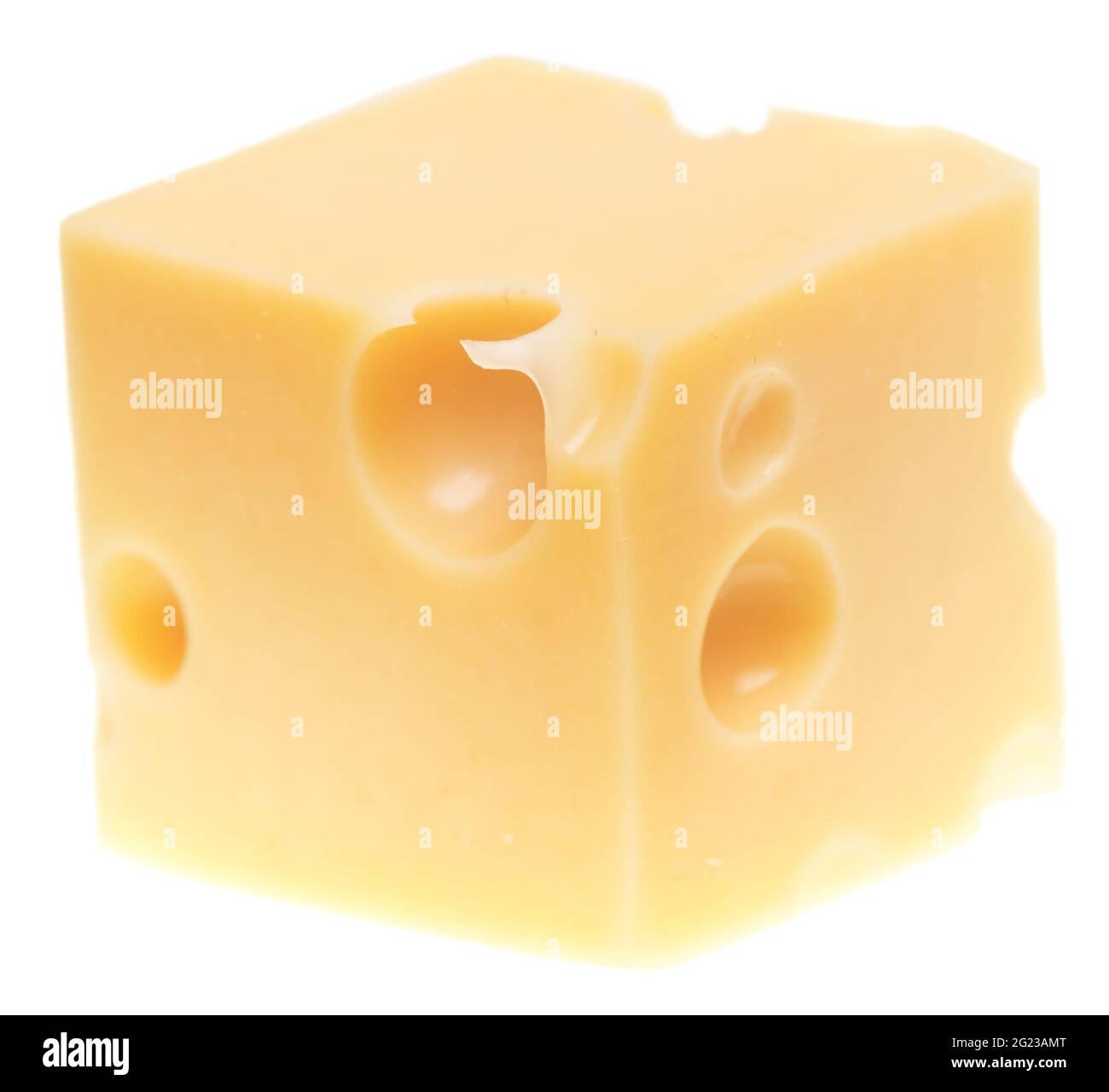 Cheese cube isolated on white background Stock Photo - Alamy