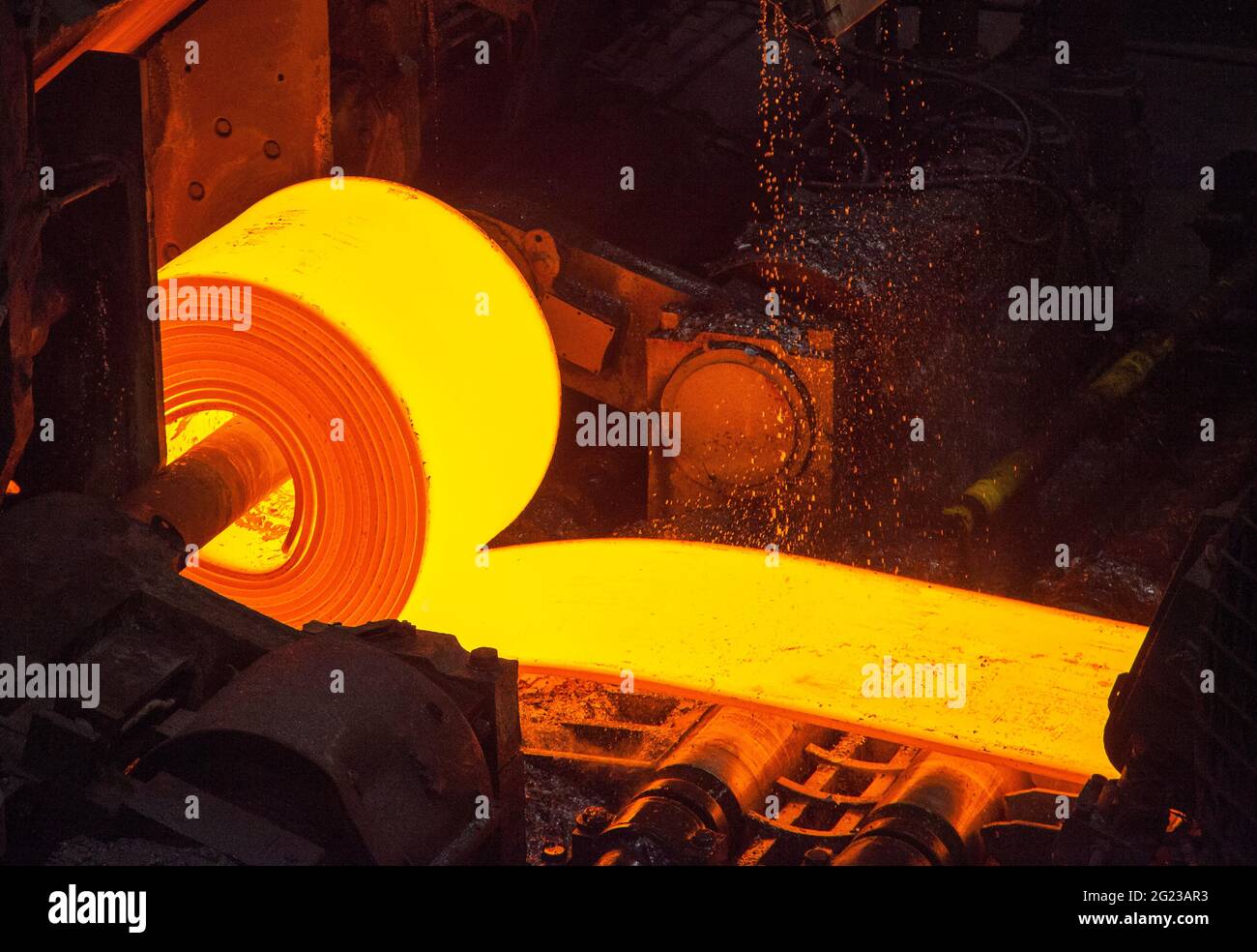 A view of iron steel production process Stock Photo - Alamy