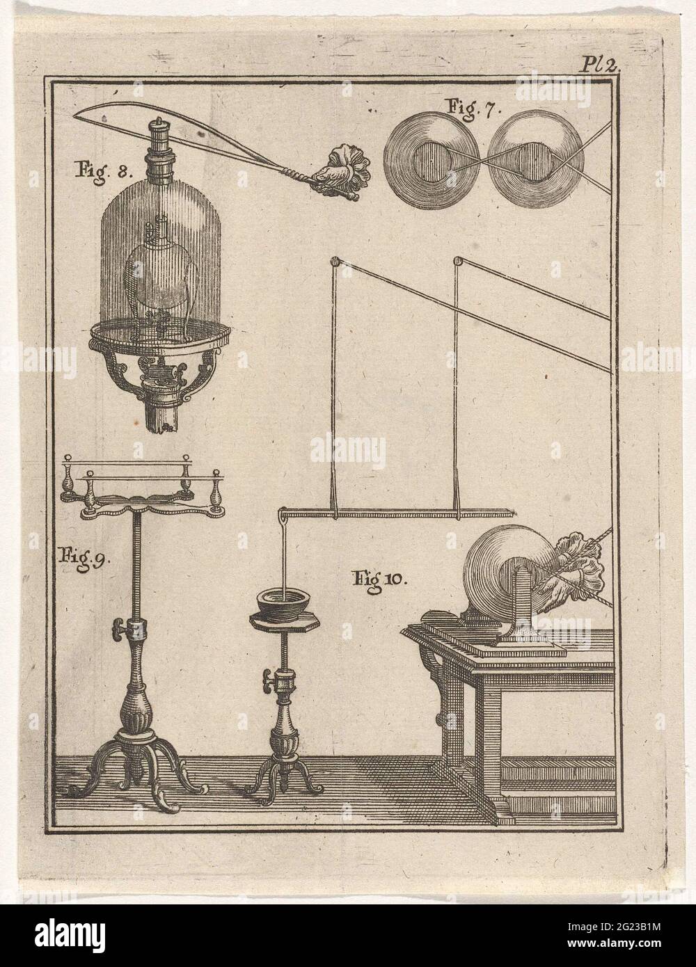 Physics instruments. Display of physical research tools, provided with ...