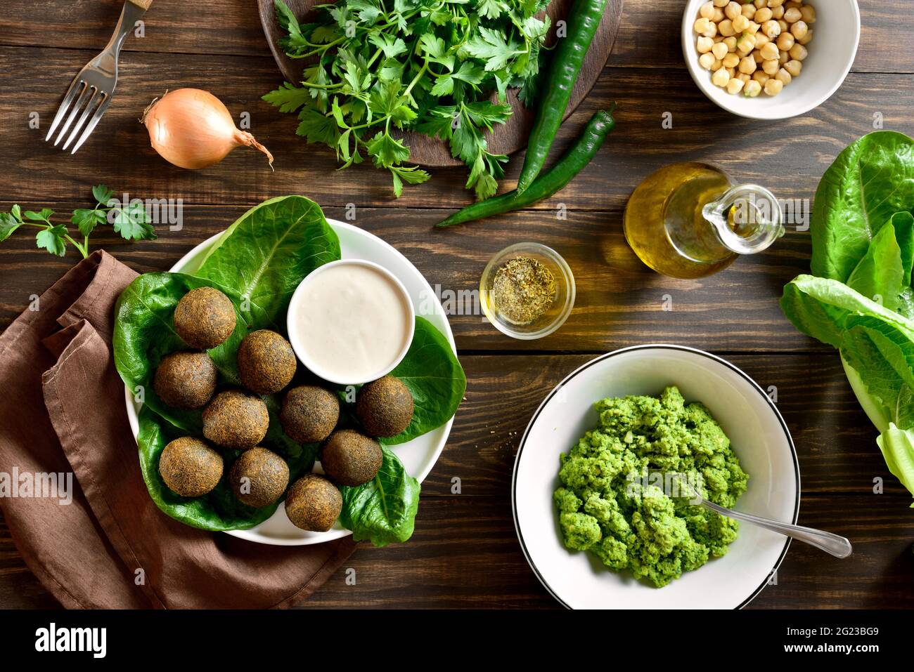 Falafel balls. Deep fried balls from ground chickpeas. Traditional ...