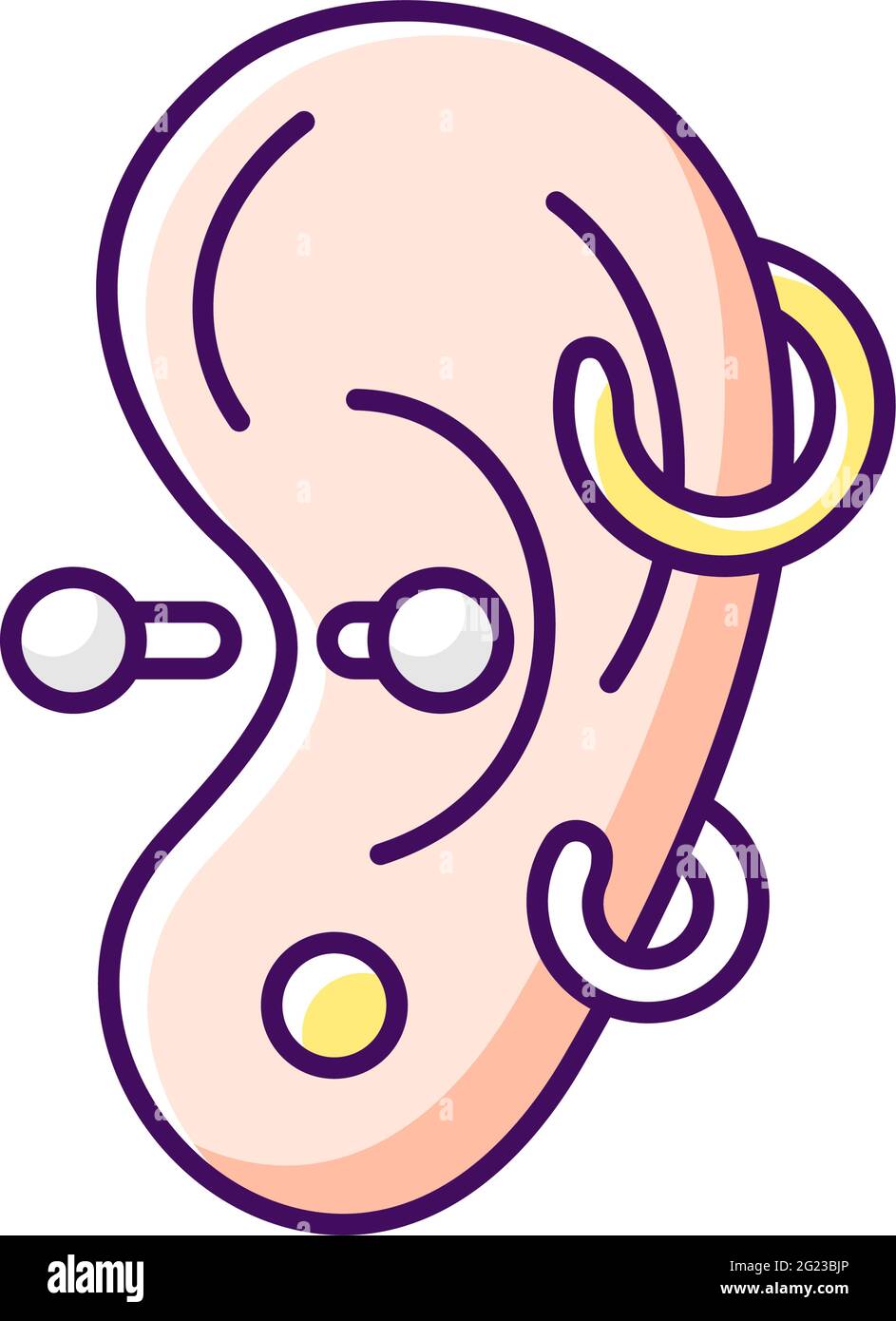 Ear piercing RGB color icon Stock Vector Image & Art - Alamy