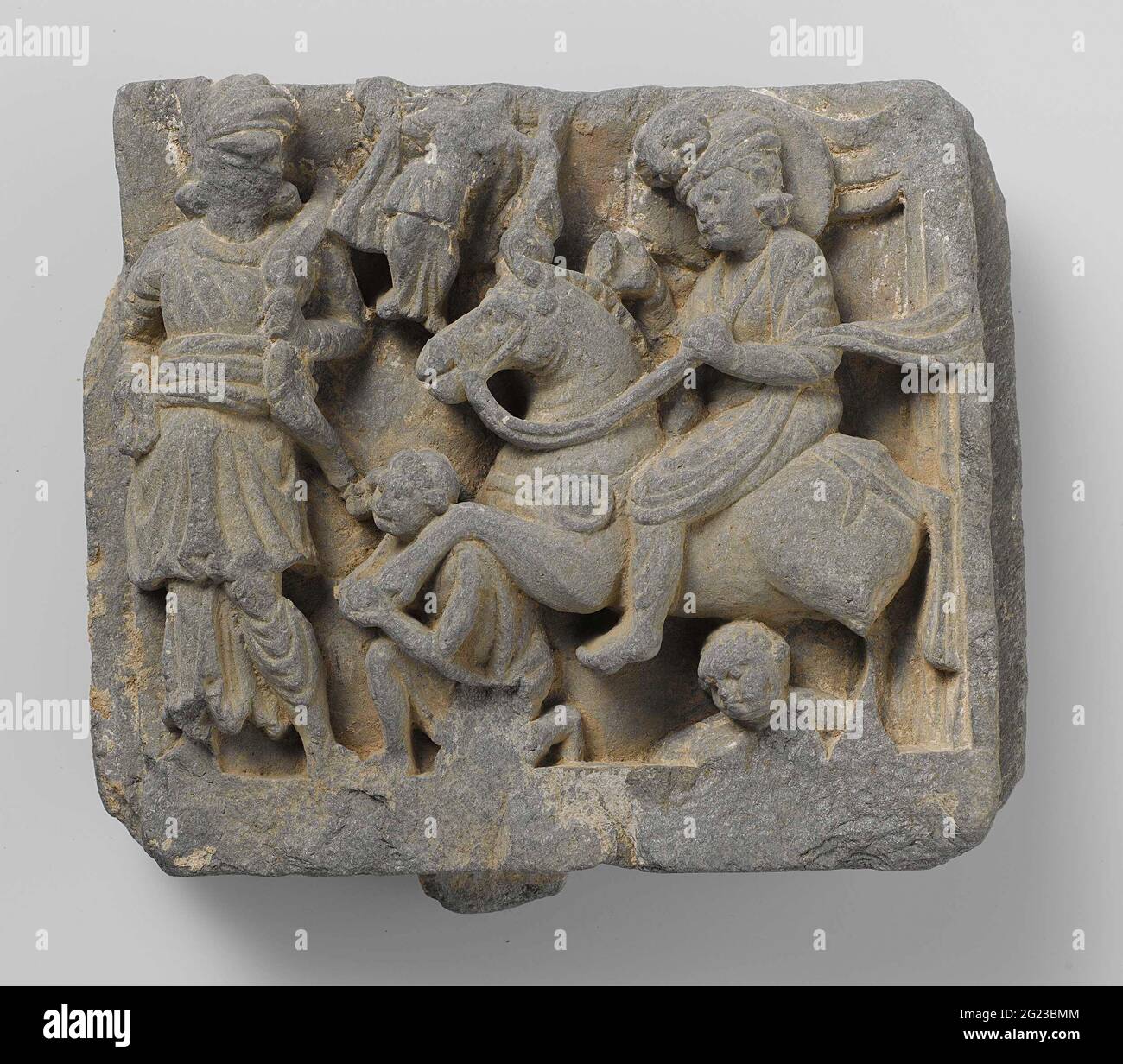Relief. Episode from Buddha's life (departure from the fatherly palace ...