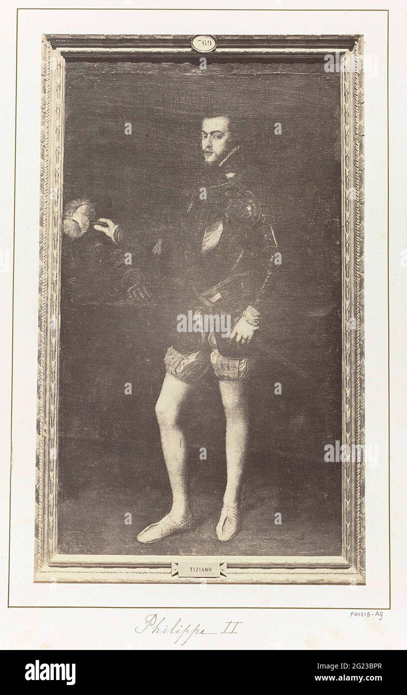 Photo production of a painting by Titian, representing a portrait of ...