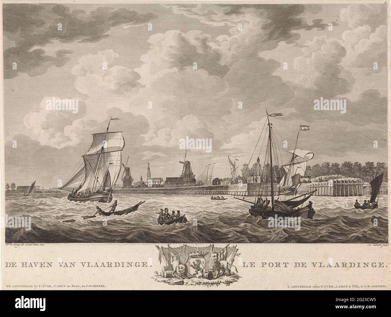 View of the port of Vlaardingen; The port of Vlaardinge / Le Port de ...