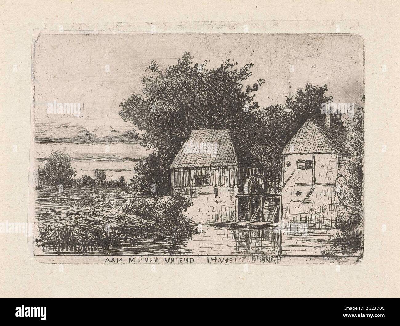 Landscape with water mill Stock Photo - Alamy