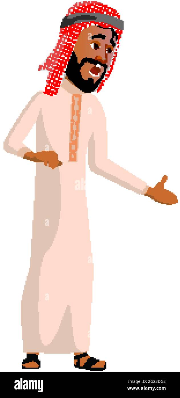 saudi man shocked from car accident cartoon vector Stock Vector Image ...