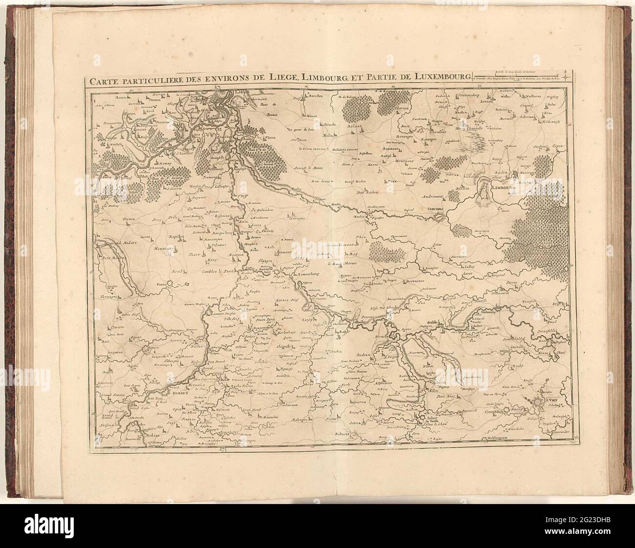 Map of the provinces of Liège and Luxembourg, 1708; Carte Private Des ...