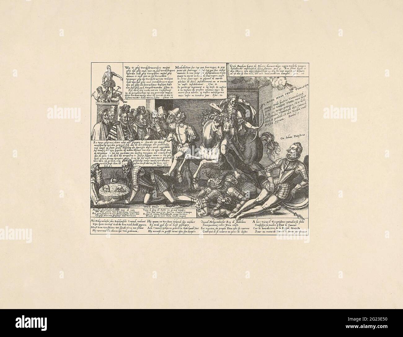 Reproduction of the print with the death of Don Juan and the ...