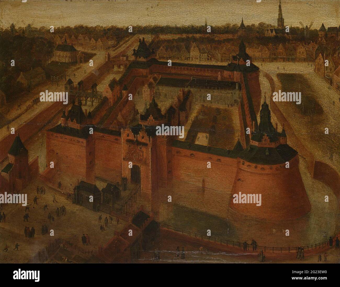 Bird's-Eye View of the Vredenburg (Vredeborch) Castle in Utrecht. View ...