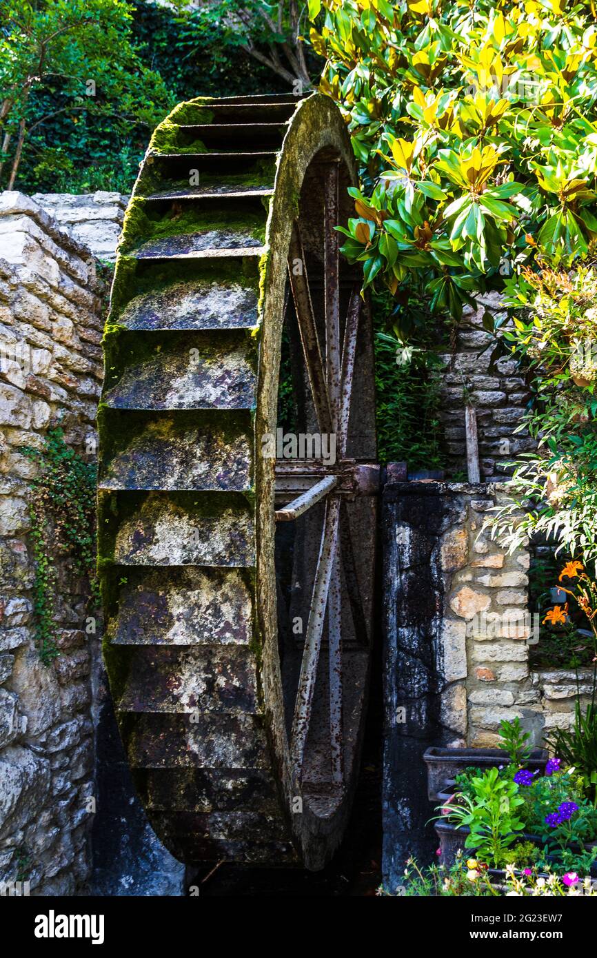 Water mill. The wheel of the water mill. The mill is a river Stock ...