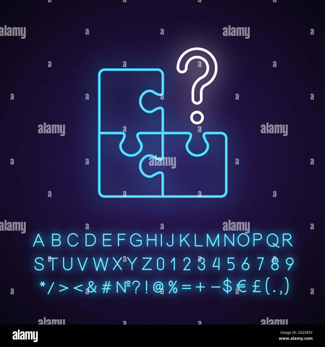 Neon question mark icon Stock Vector Images - Alamy