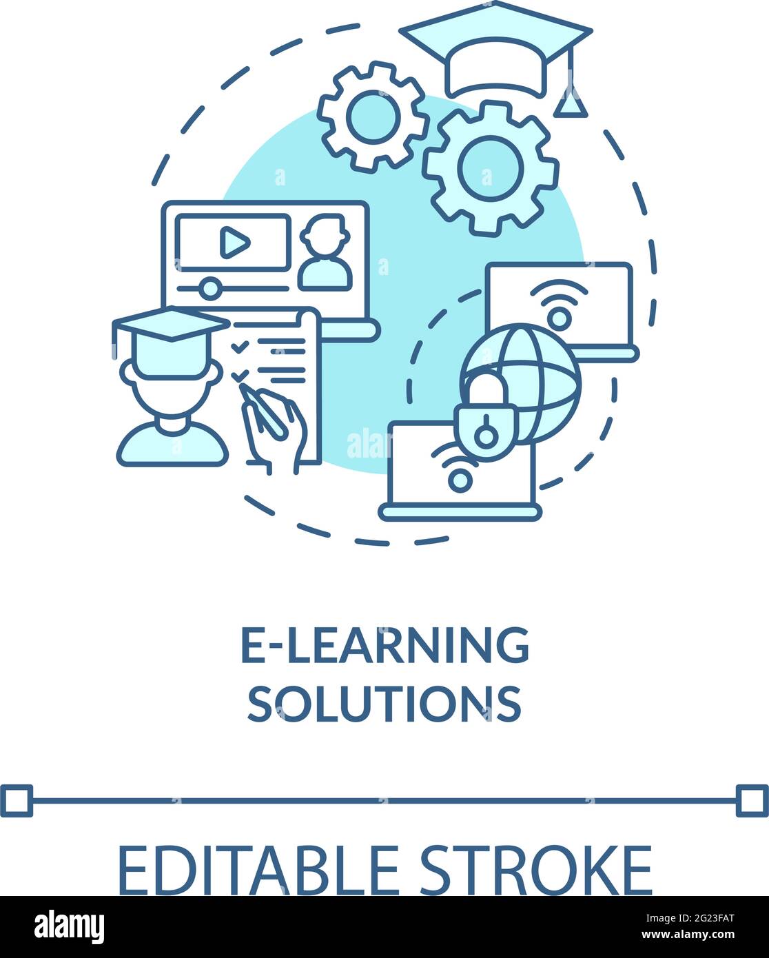 E-learning solutions concept icon Stock Vector Image & Art - Alamy