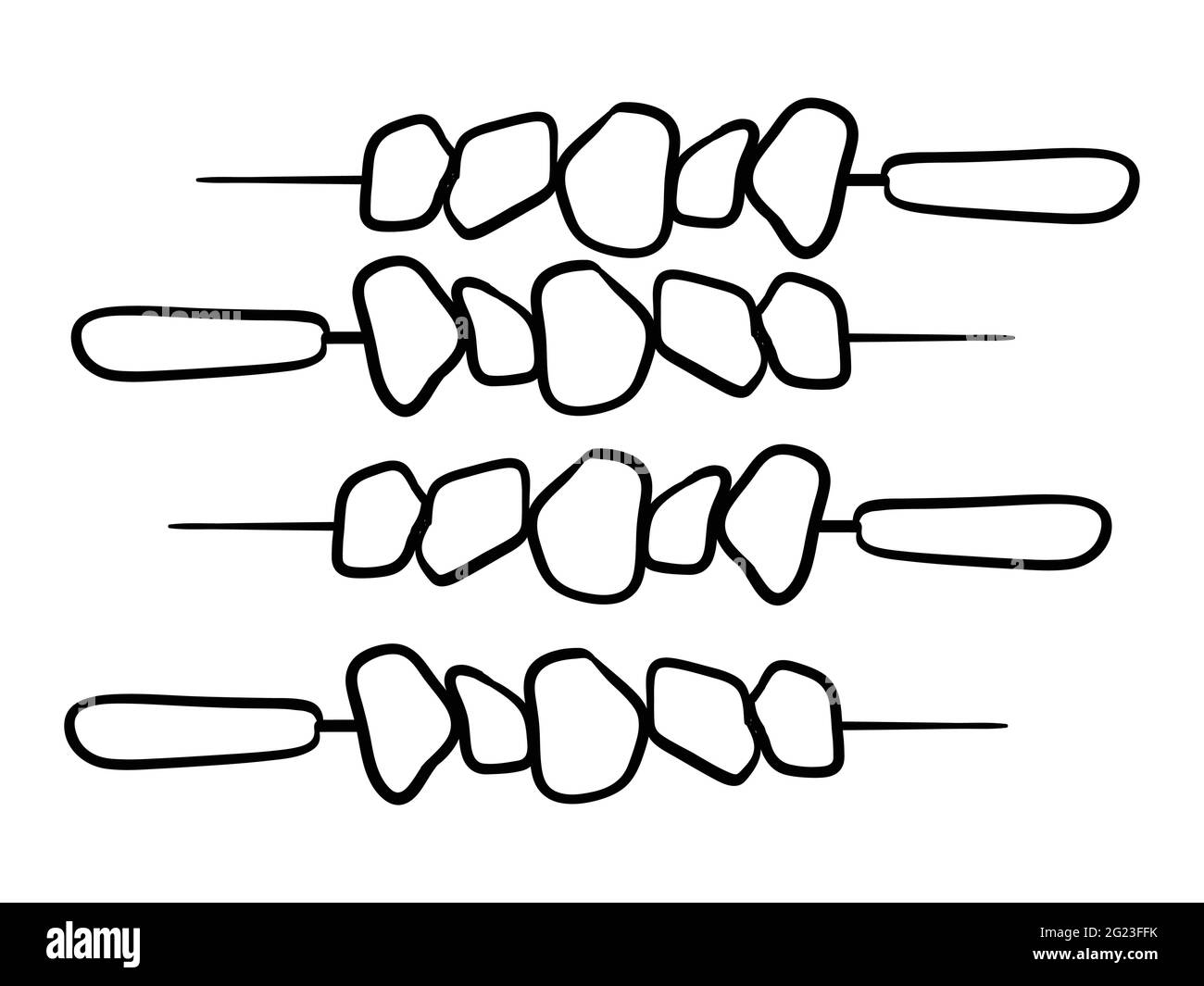 Grilled Meat BBq Line art vector illustration Stock Vector Image & Art ...