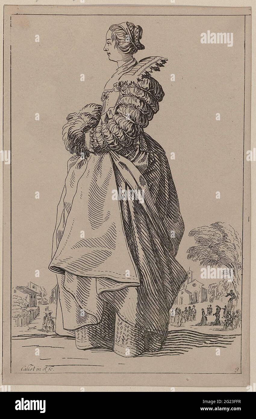 Lady with hat and sleeve, to the left; La Noblesse de Lorraine ...