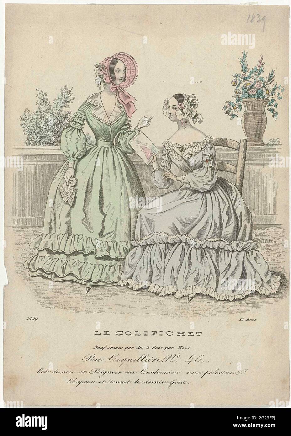 Le Colifichet, 15 août 1839: Robe de Soie et Peignoïor (...). Two women ...