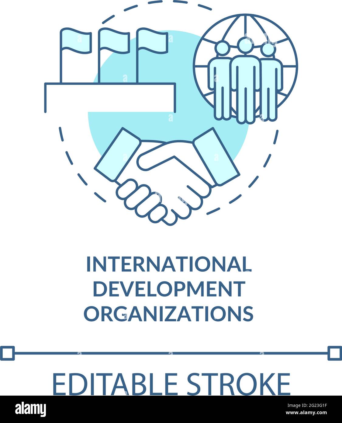 International development organizations concept icon Stock Vector Image ...