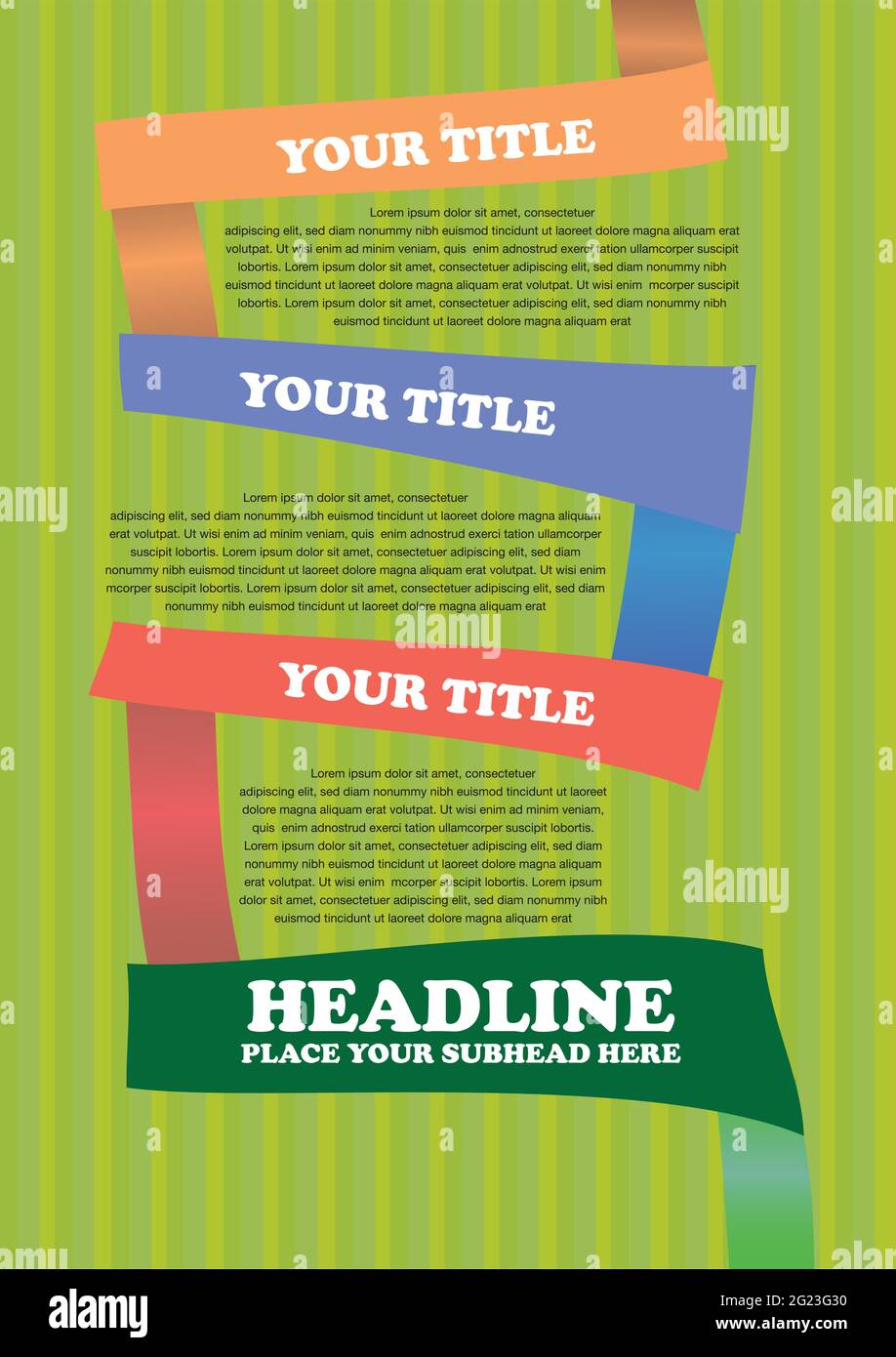 Colorful Paper folding Vector Layout Design Template with area for ...