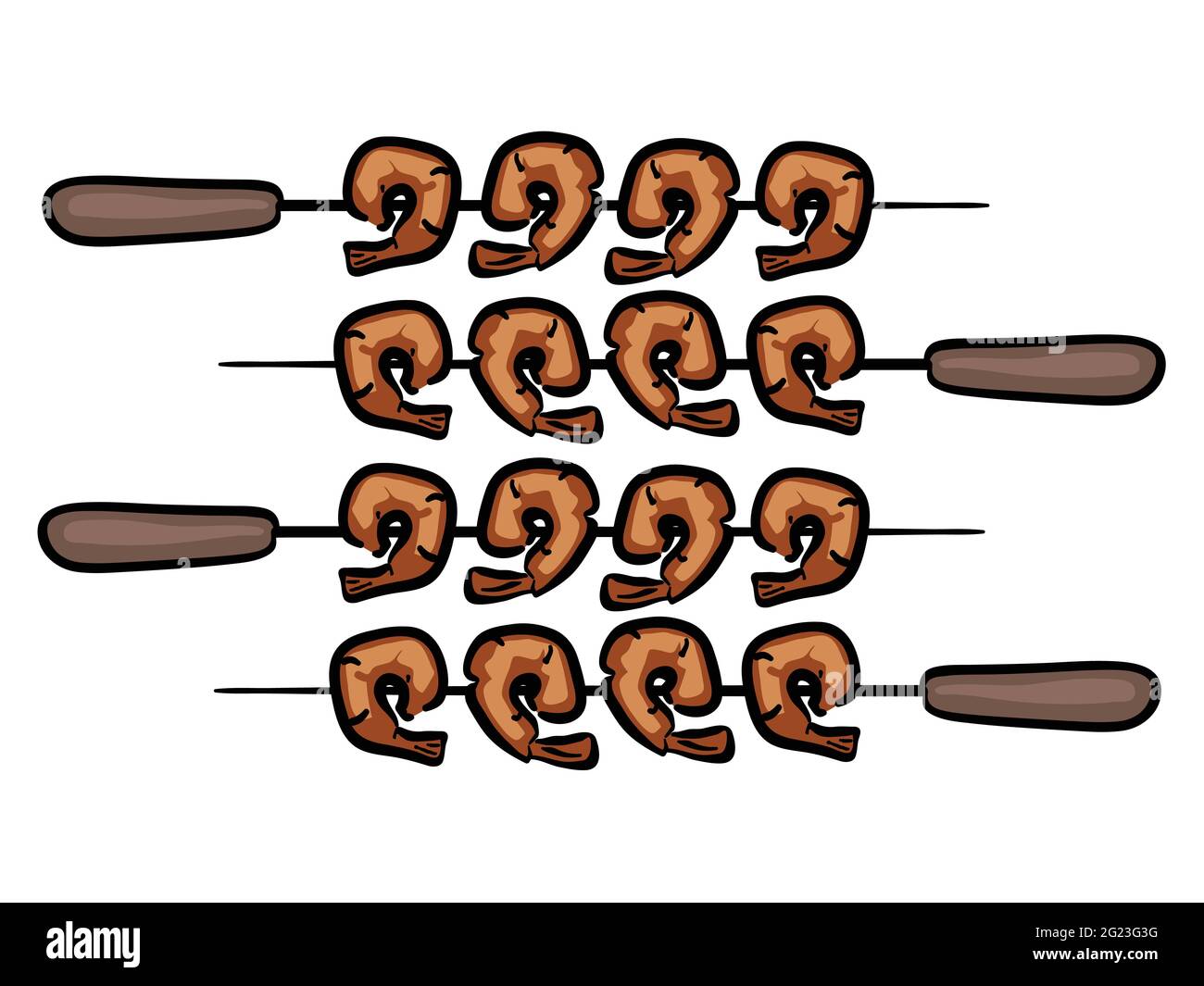 Prawns BBq isolated vector isolated on white background Stock Vector ...