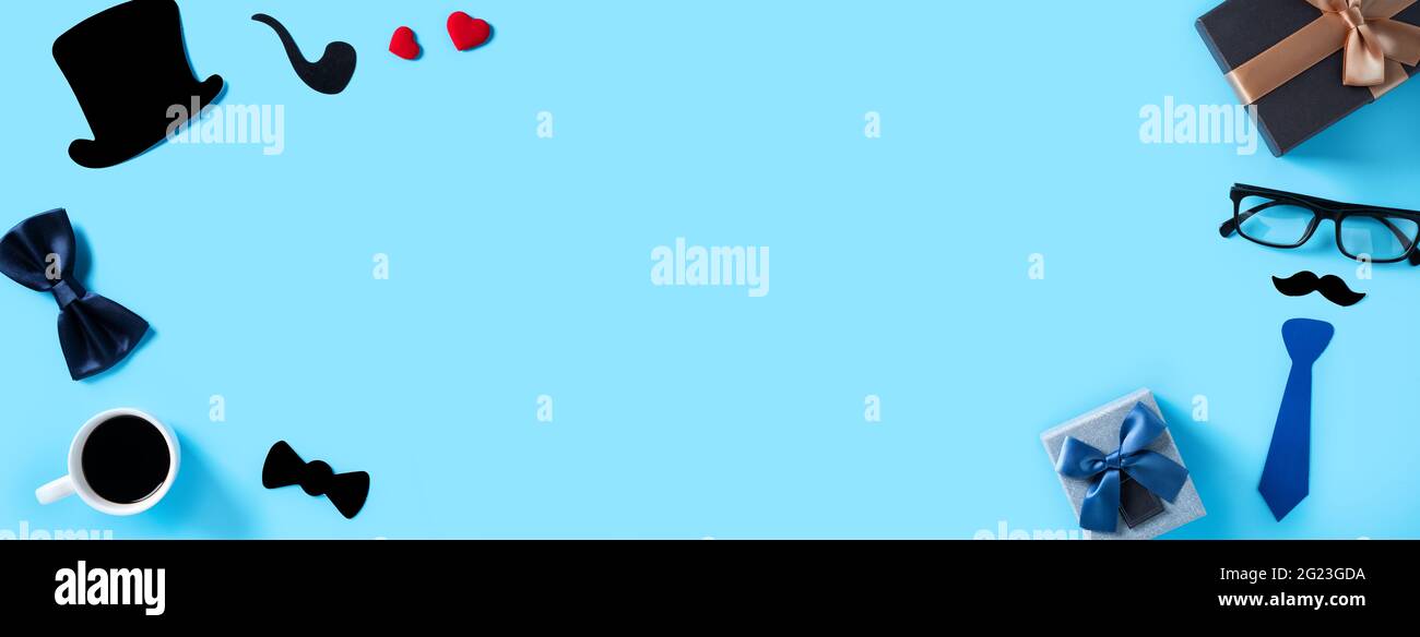 Father's day background design concept. Top view of color paper ...