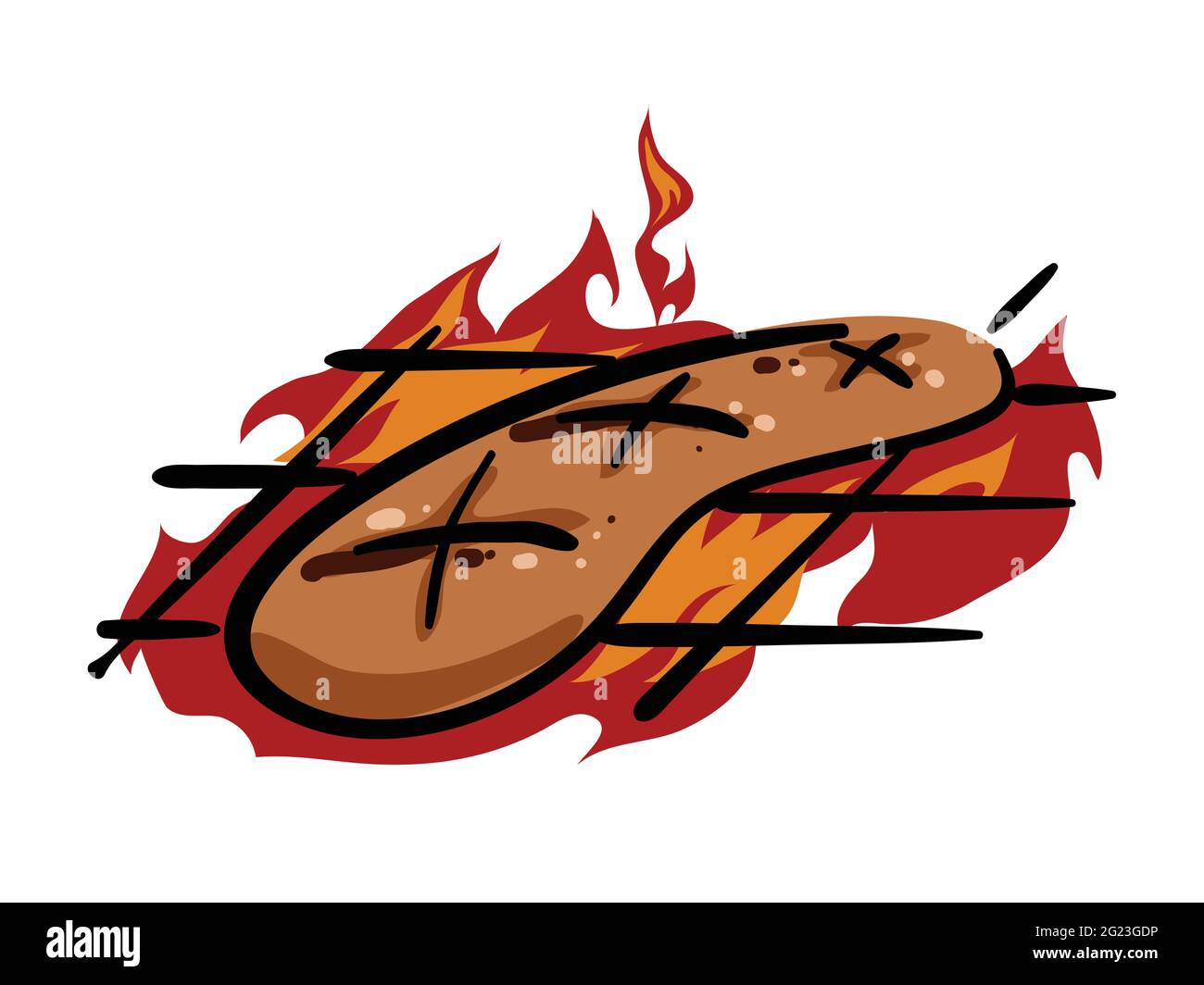 Meat BBq Grilled meat vector isolated Stock Vector Image & Art - Alamy