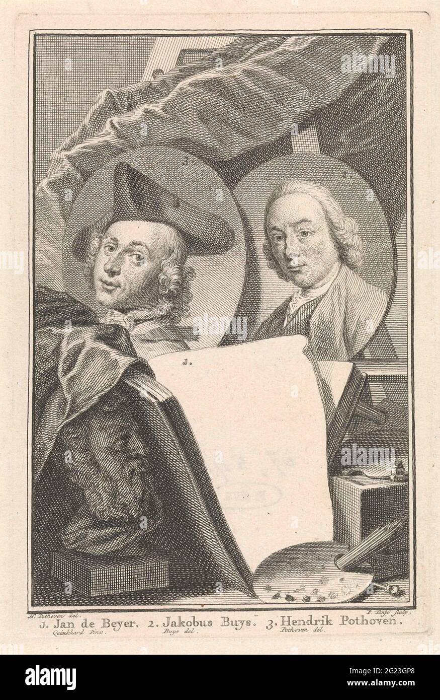 Portraits of Jacobus Buys and Hendrik Pothoven. Two numbered portraits ...