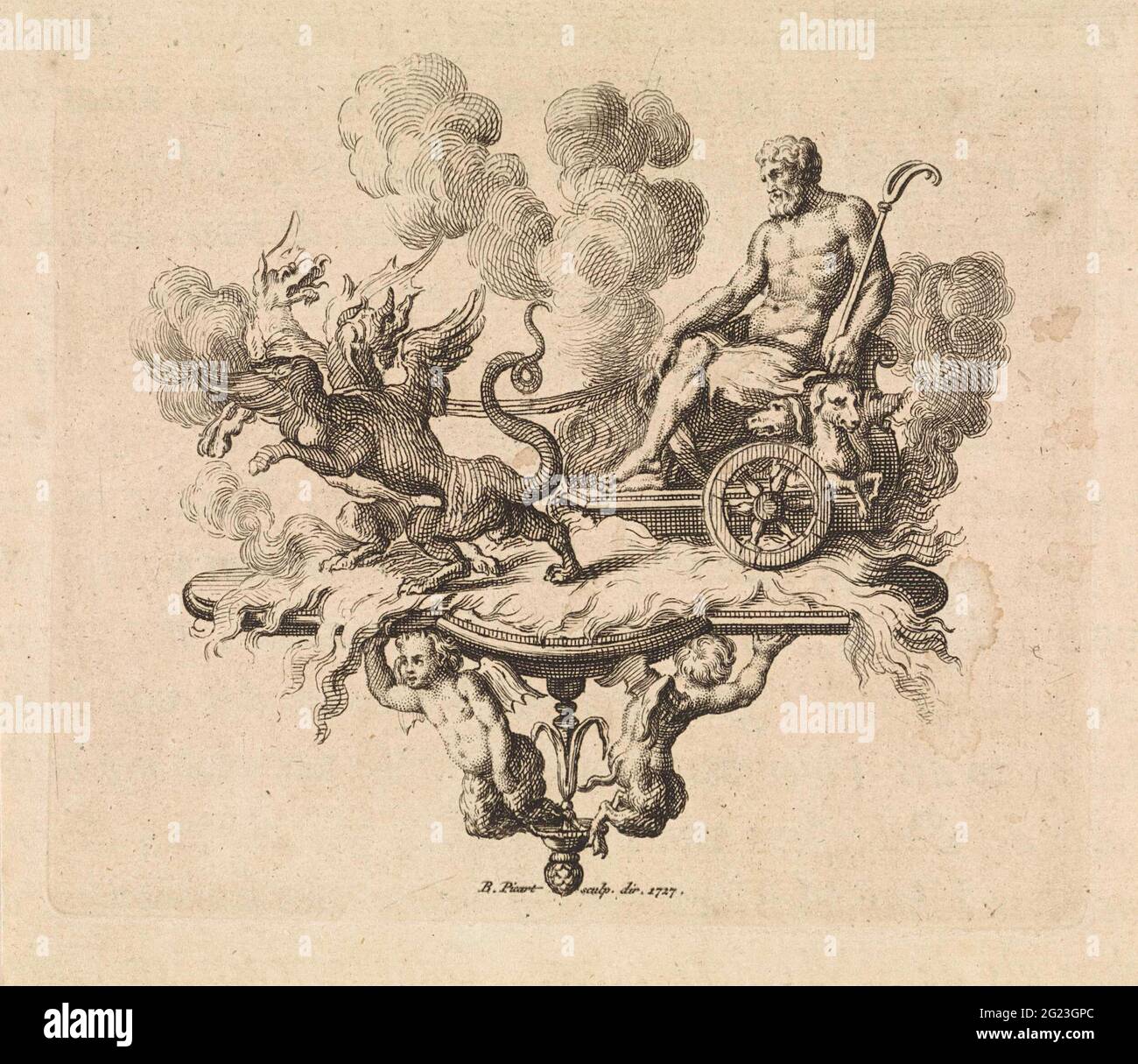 Pluto and Cerberus. The god of the underworld Pluto with the three ...