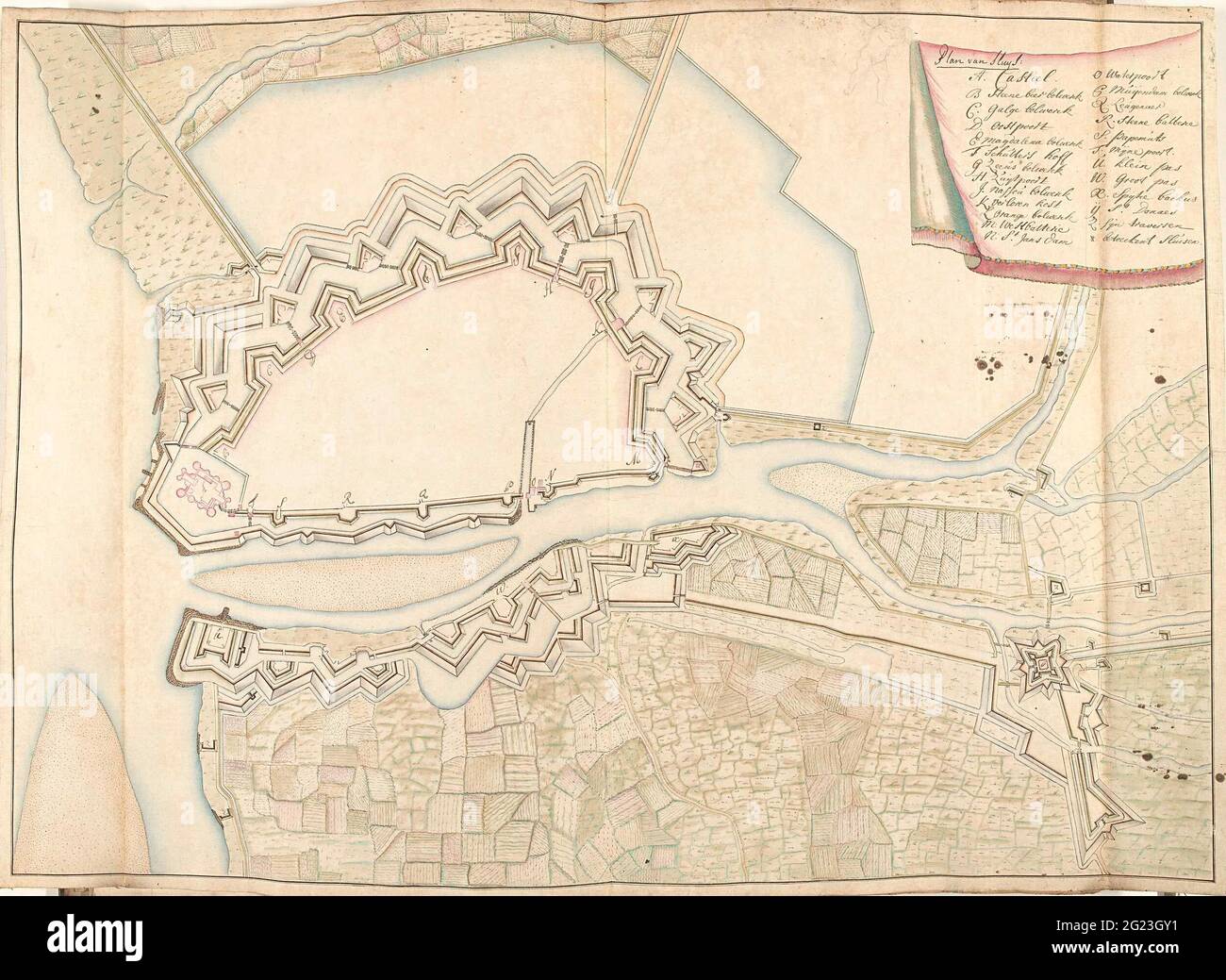 Floor plan of Sluis, ca. 1701-1715; Plan Van Sluys. Map of the ...