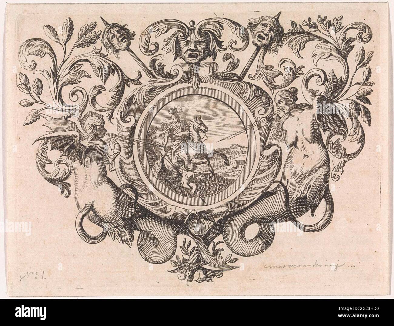 Sint Joris on horseback straightens a devil. The image of Sint Joris ...